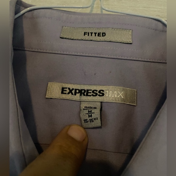 Express | Shirts | Express Imx Fitted Mens Dress Shirt Purple Size M ...